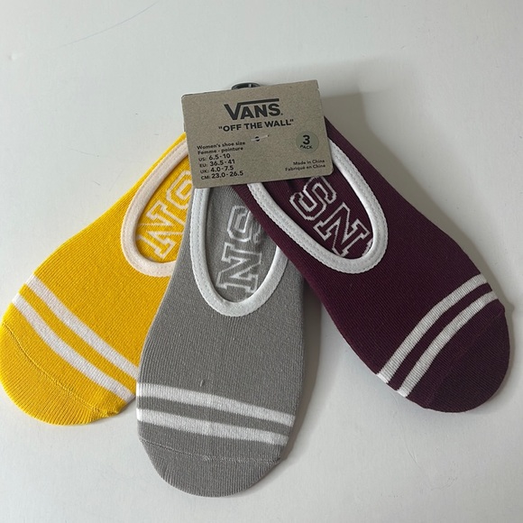 Vans | Accessories | Vans 3pk No Show Socks Retro Stripe | Poshmark